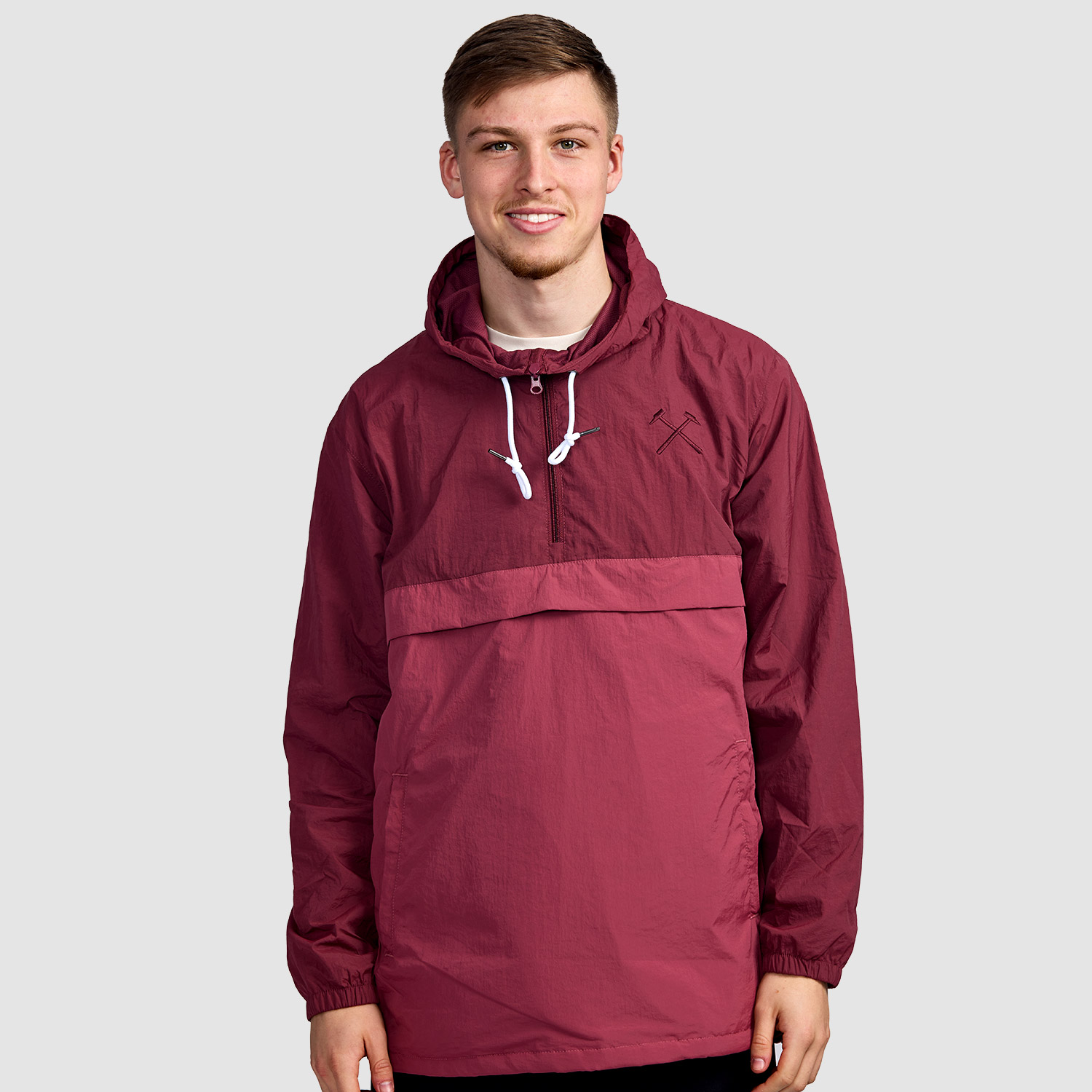 West Ham Adults Claret Half Zip Windbreaker
